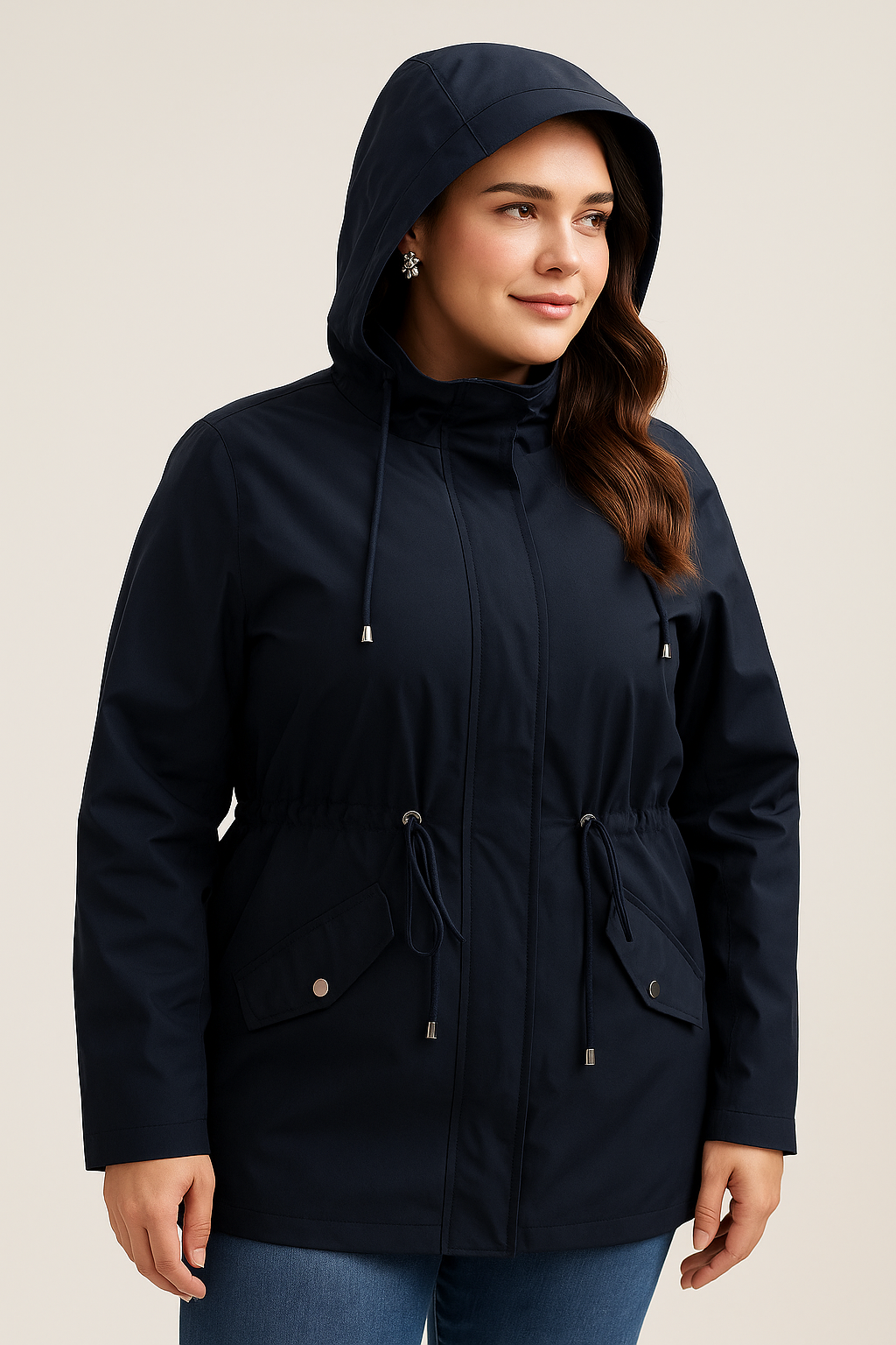 Elvessa Plaid Rain Jacket | Waterproof Hooded Windbreaker