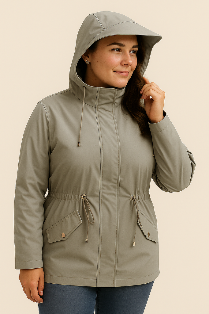 Elvessa Plaid Rain Jacket | Waterproof Hooded Windbreaker