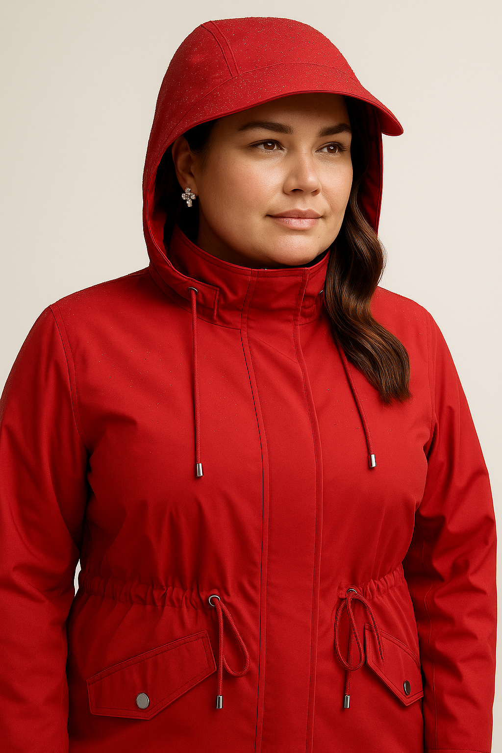 Elvessa Plaid Rain Jacket | Waterproof Hooded Windbreaker