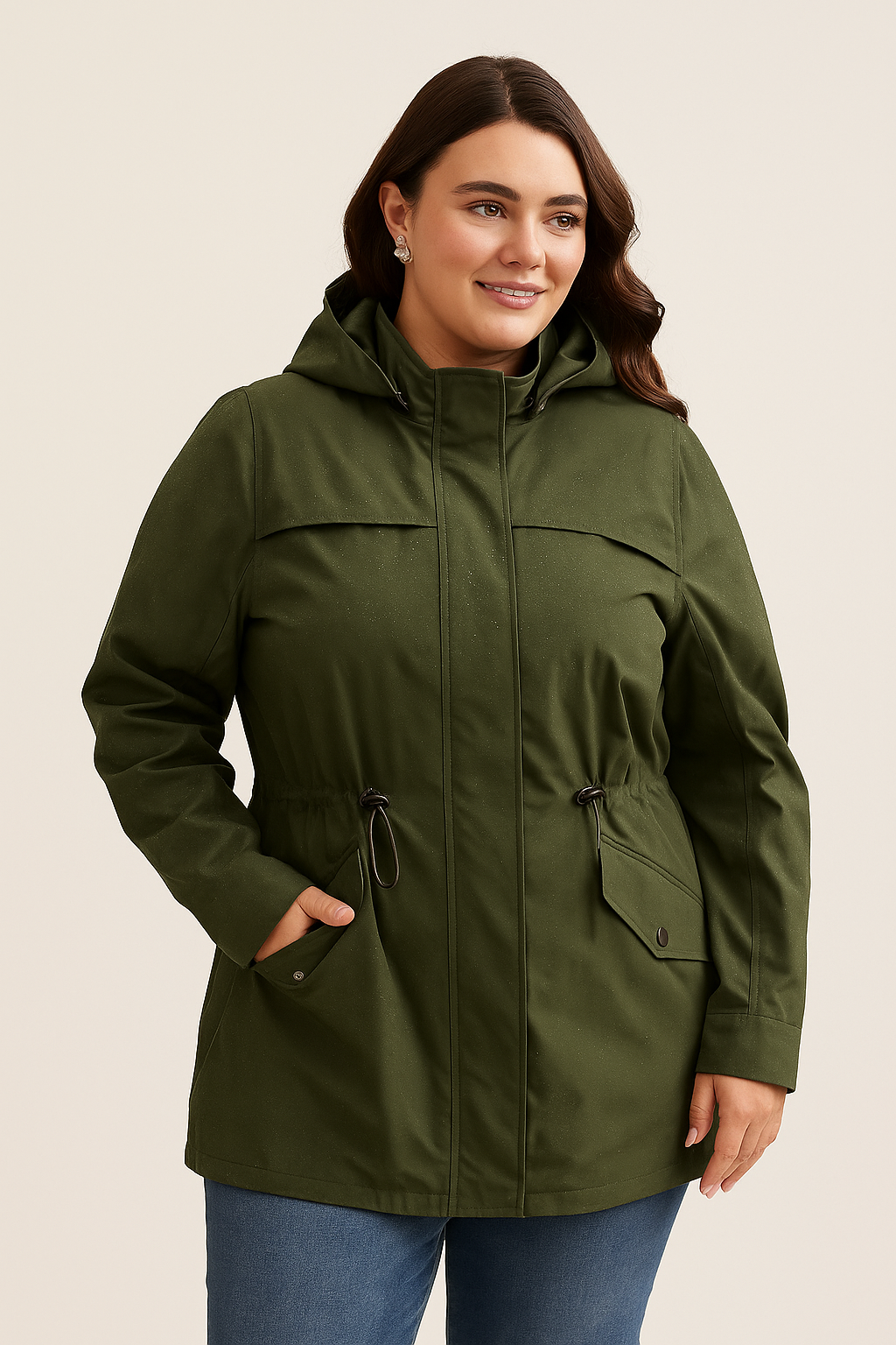 Elvessa Plaid Rain Jacket | Waterproof Hooded Windbreaker