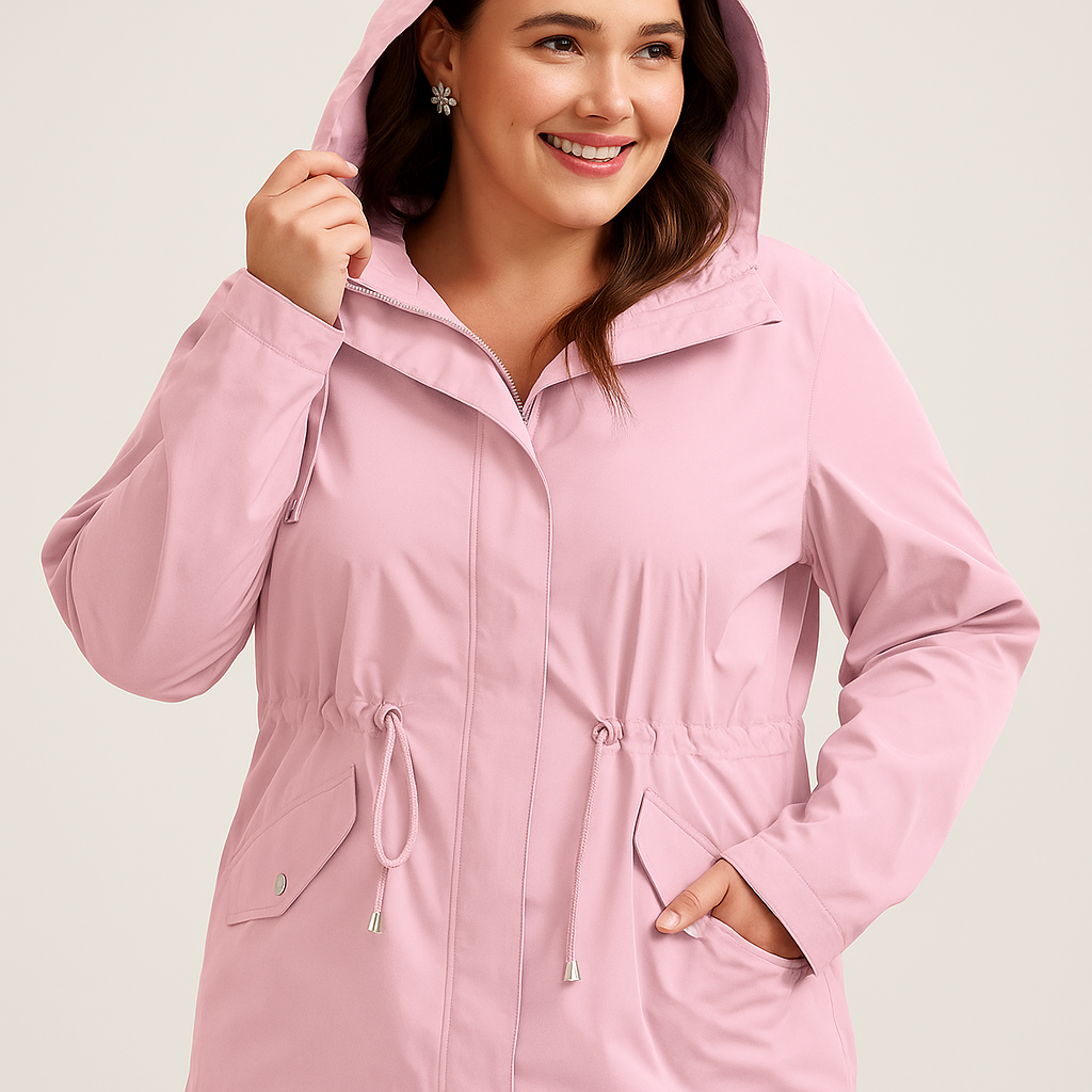 Elvessa Plaid Rain Jacket | Waterproof Hooded Windbreaker